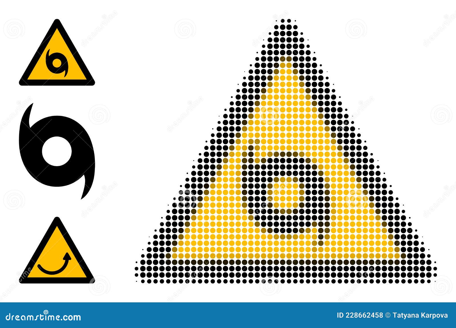Halftone Dotted Vector Hurricane Warning Icon Stock Vector ...