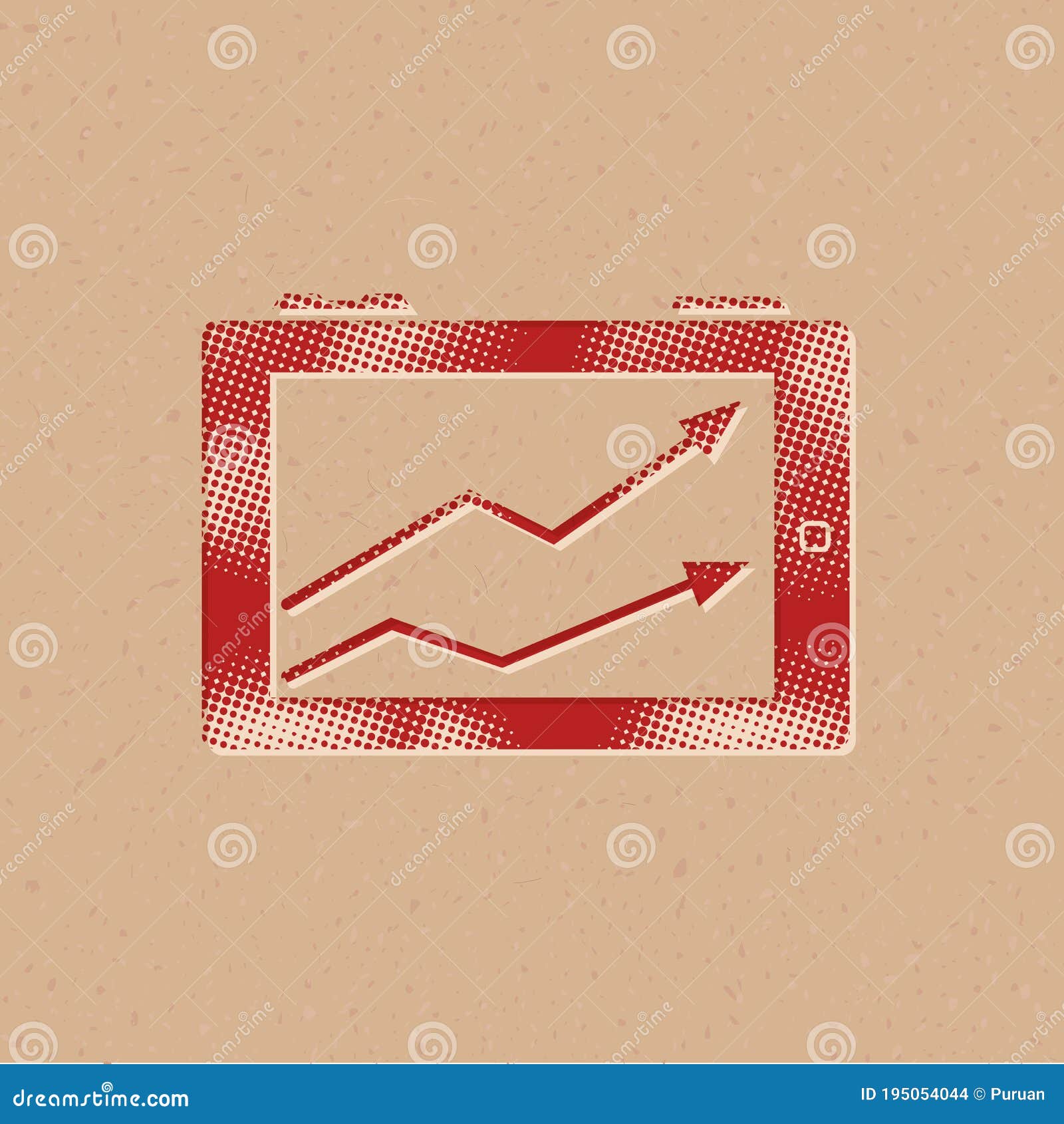 Halftone Icon - Arrow Chart Stock Vector - Illustration of electronic ...