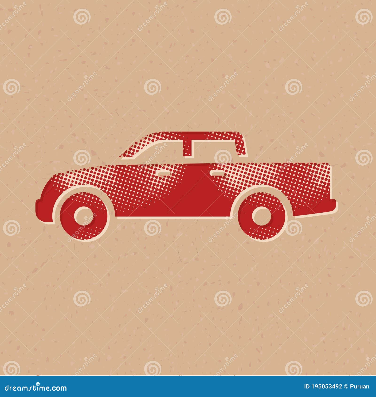 Halftone Icon - Car stock vector. Illustration of icon - 195053492