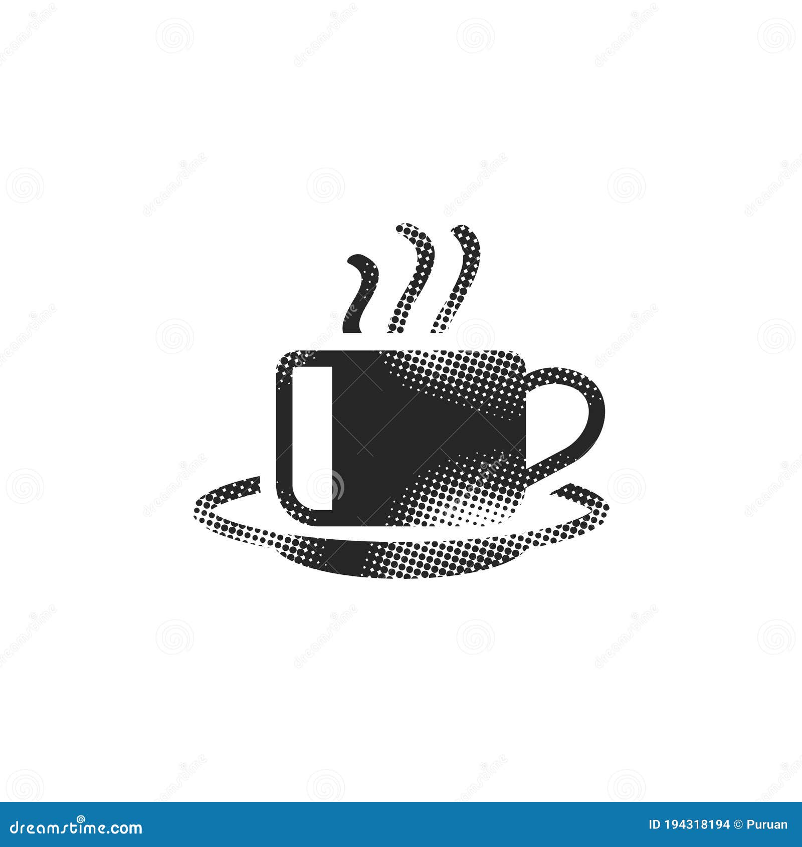 Halftone Icon - Coffee cup stock vector. Illustration of coffee - 194318194