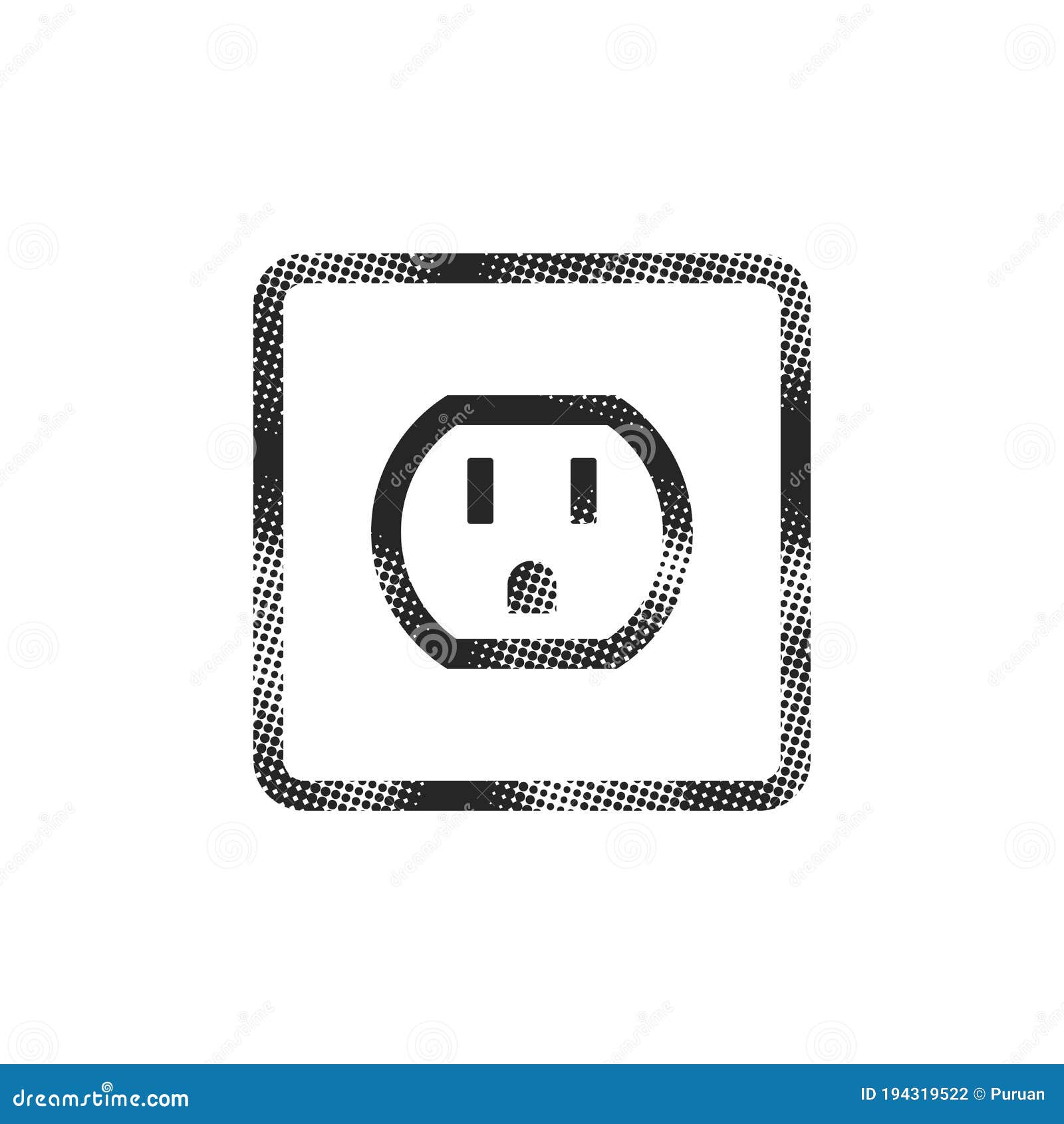 Halftone Icon - Electrical Outlet Stock Vector - Illustration of power ...