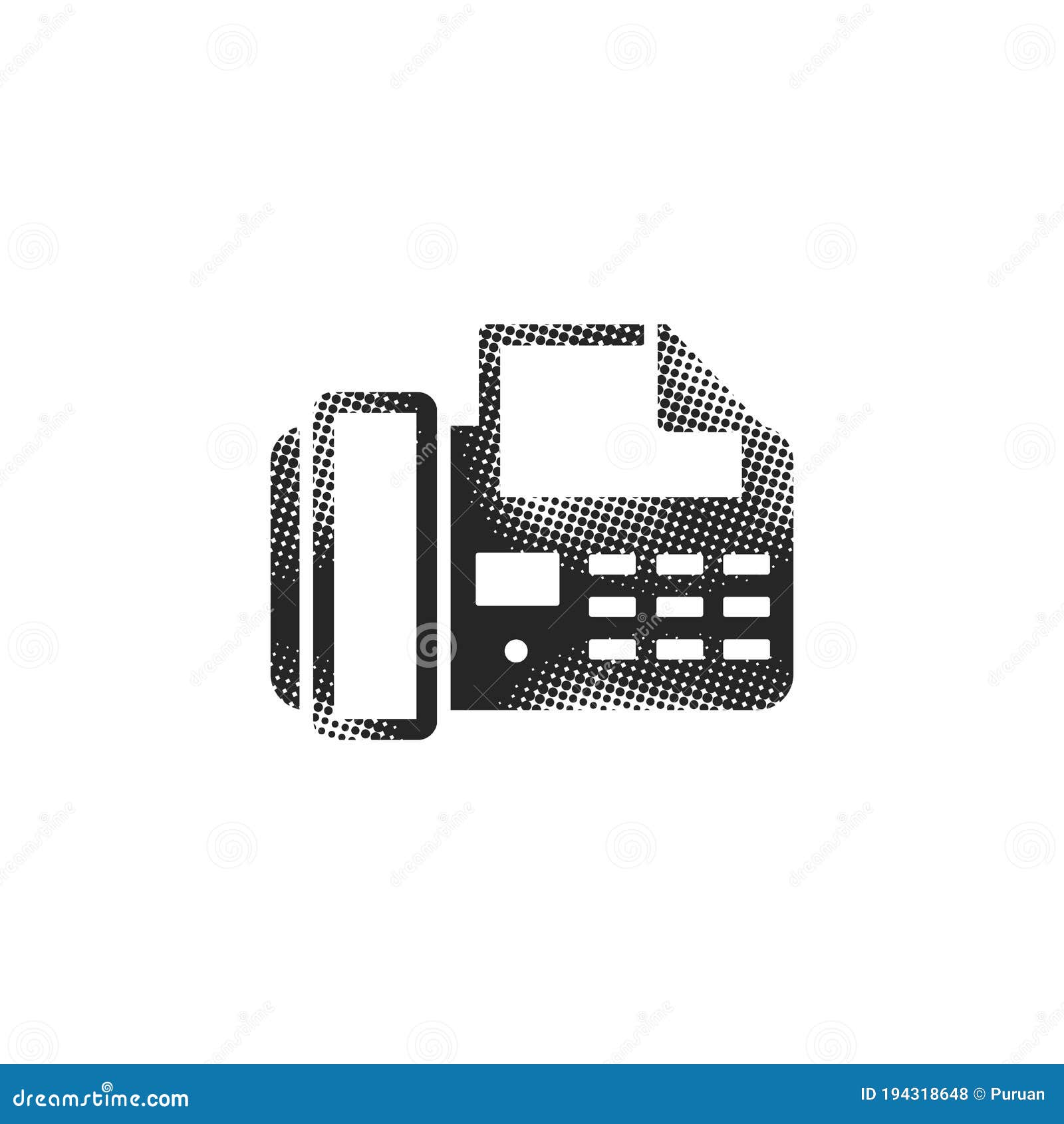 Facsimile Icon In Color Drawing Vector Illustration | CartoonDealer.com ...