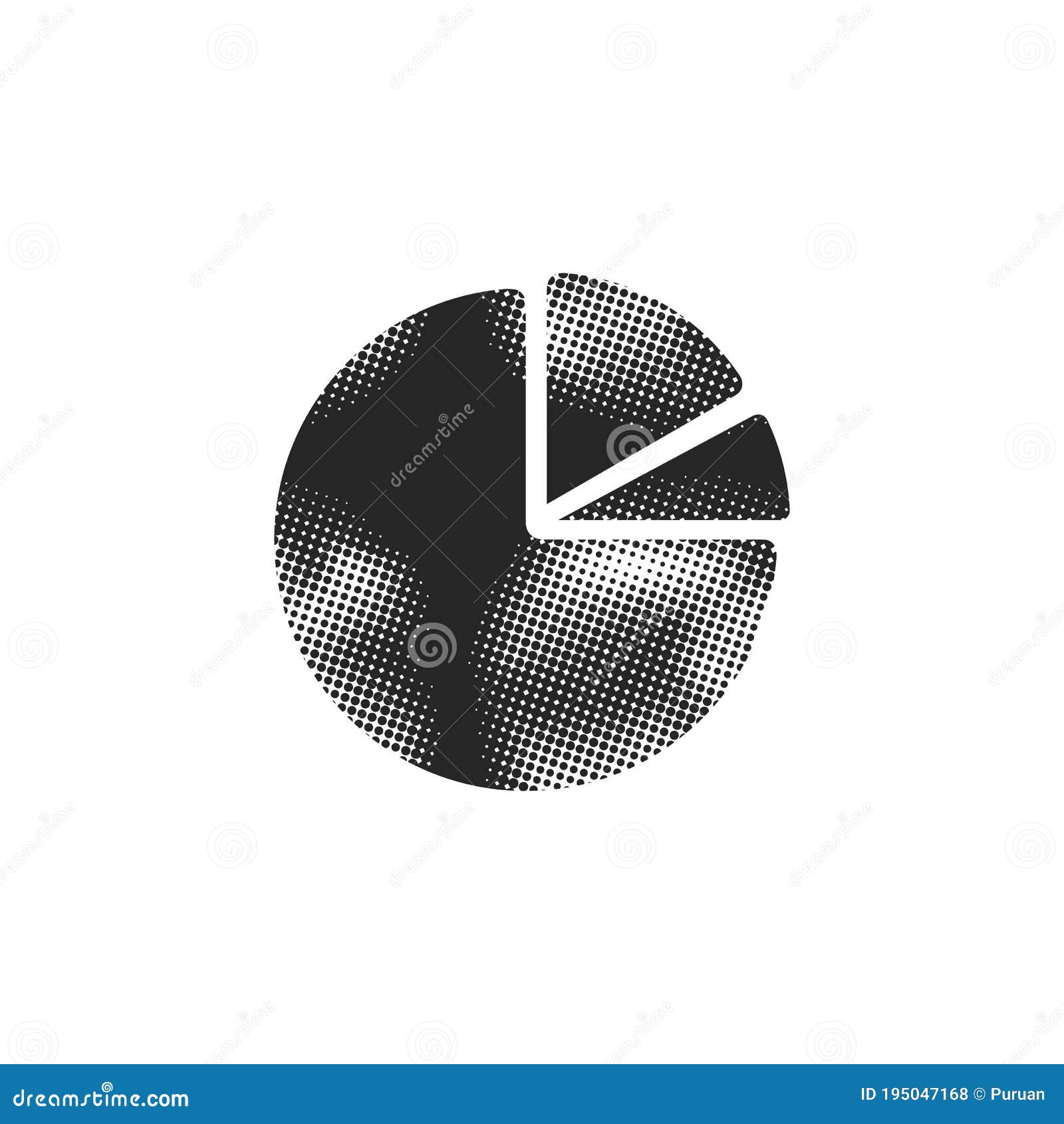 Halftone Icon - Pie chart stock vector. Illustration of market - 195047168