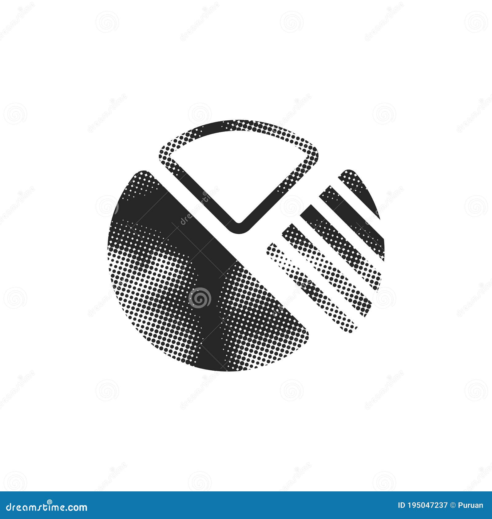 Halftone Icon - Pie chart stock vector. Illustration of icon - 195047237