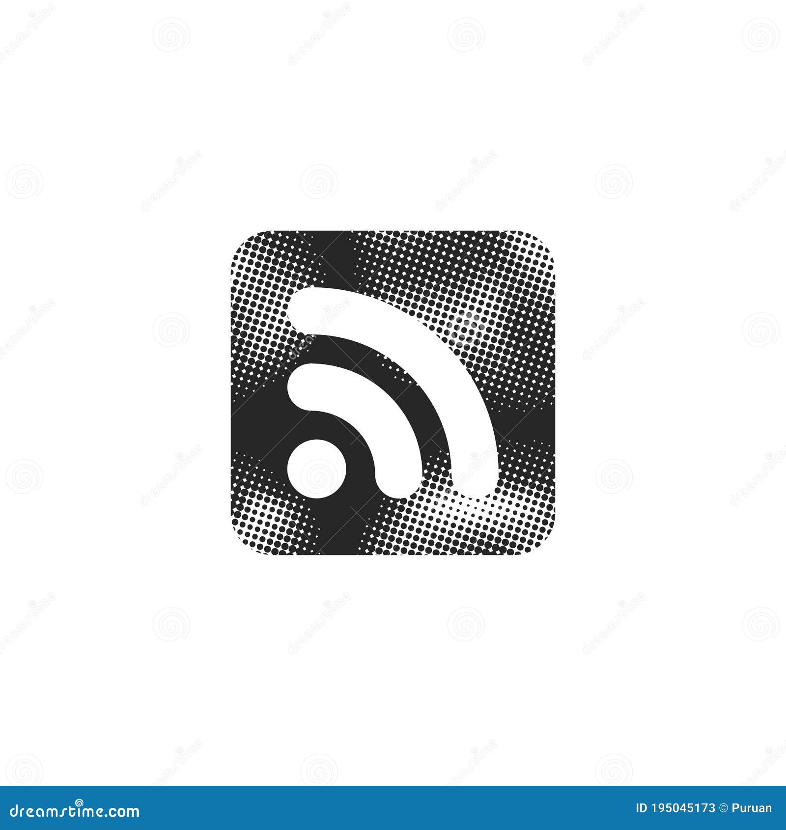 Halftone Icon - RSS Feed stock vector. Illustration of signal - 195045173