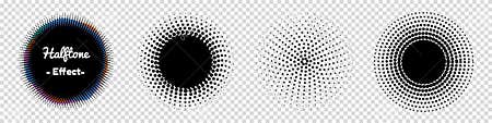 Halftone Icons Set - Different Vector Illustrations Isolated on ...