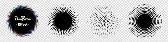 Halftone Icons Set - Different Vector Illustrations Isolated on Transparent Background Stock ...