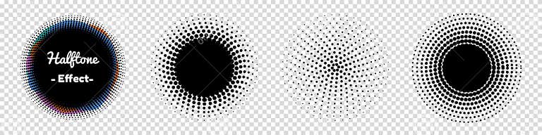 Halftone Icons Set - Different Vector Illustrations Isolated on ...