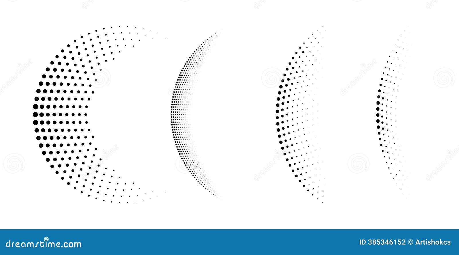 Halftone Incomplete Circle Frame Dots Logo. Half Circle Border Icon ...