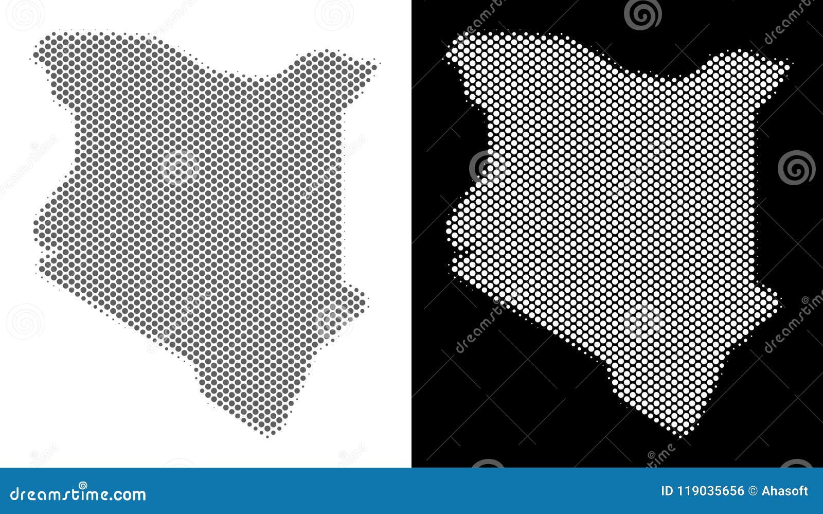 Pixel Map Of Kenya. Vector Dotted Map Of Kenya Isolated On White ...
