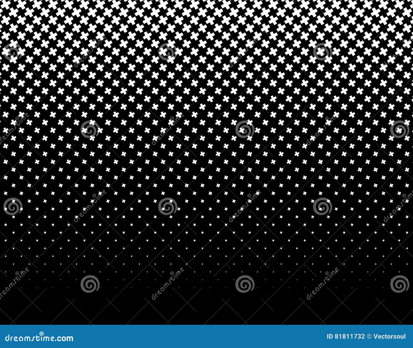 Halftone Like Element of Crosses. Monochromatic Abstract Image Stock ...