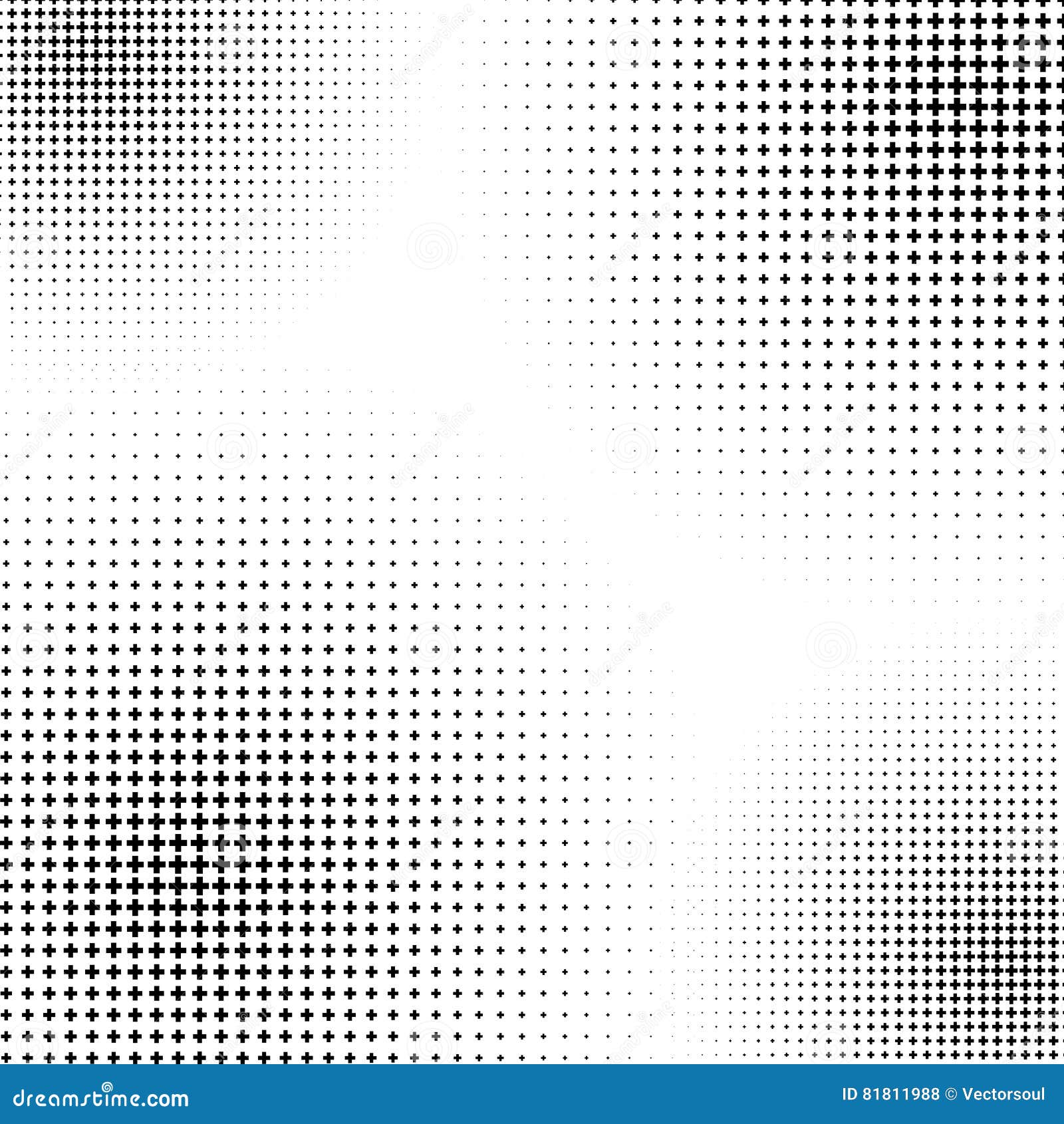Halftone Like Element of Crosses. Monochromatic Abstract Image Stock ...