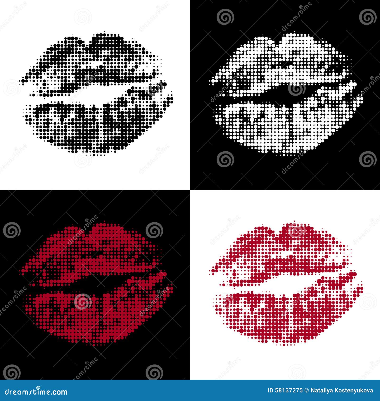 Halftone lips stock vector. Illustration of women, glamour - 58137275