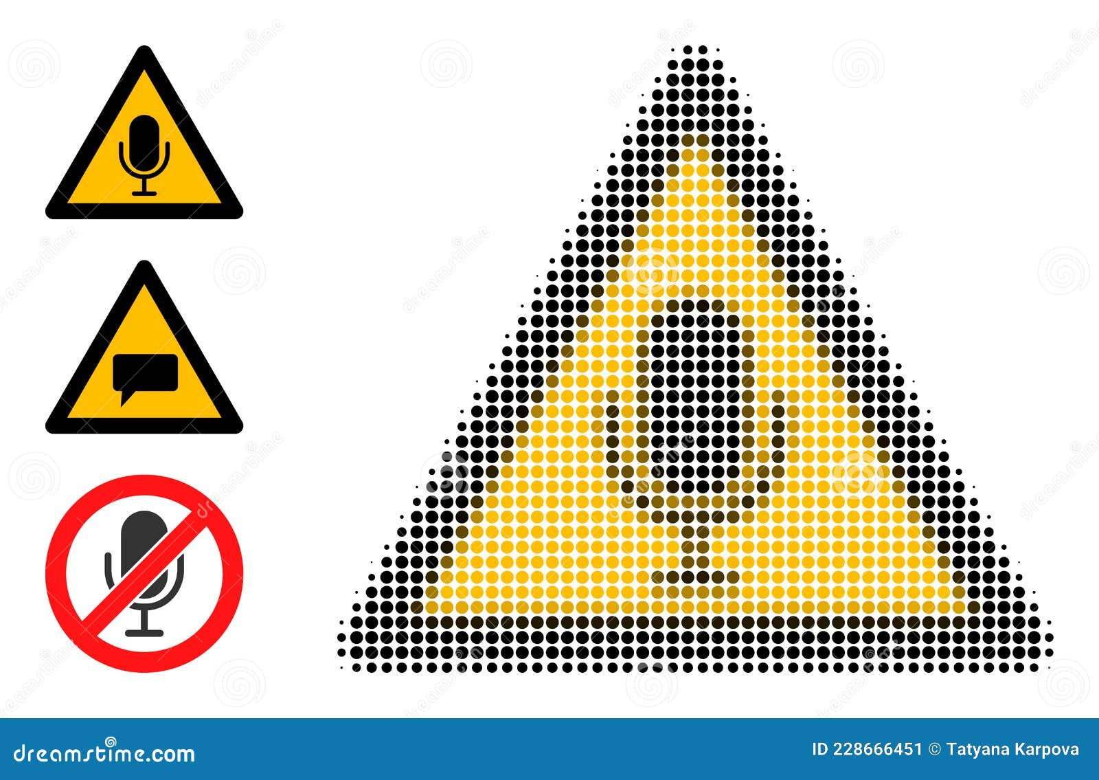 Halftone Dot Vector Microphone Warning Icon Stock Vector - Illustration ...