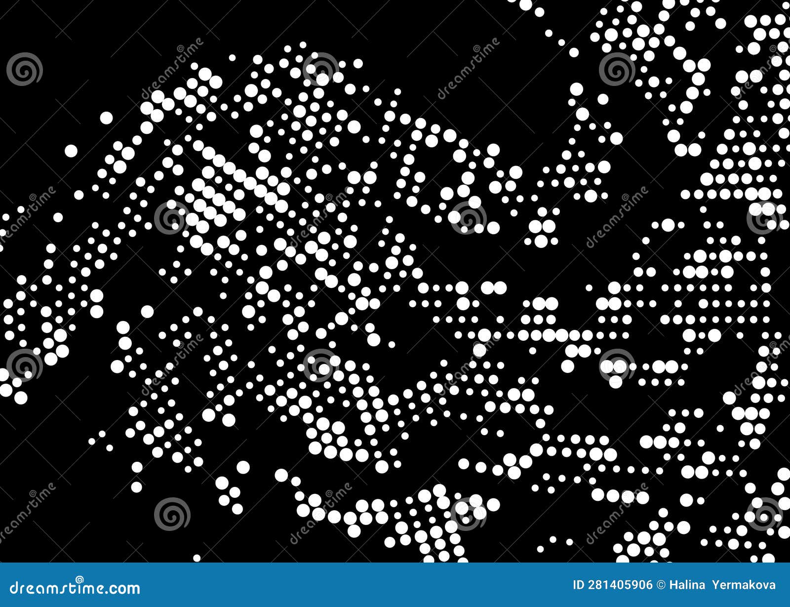 Halftone Monochrome Dot Pattern. Minimalism, Vector. White Dots on ...