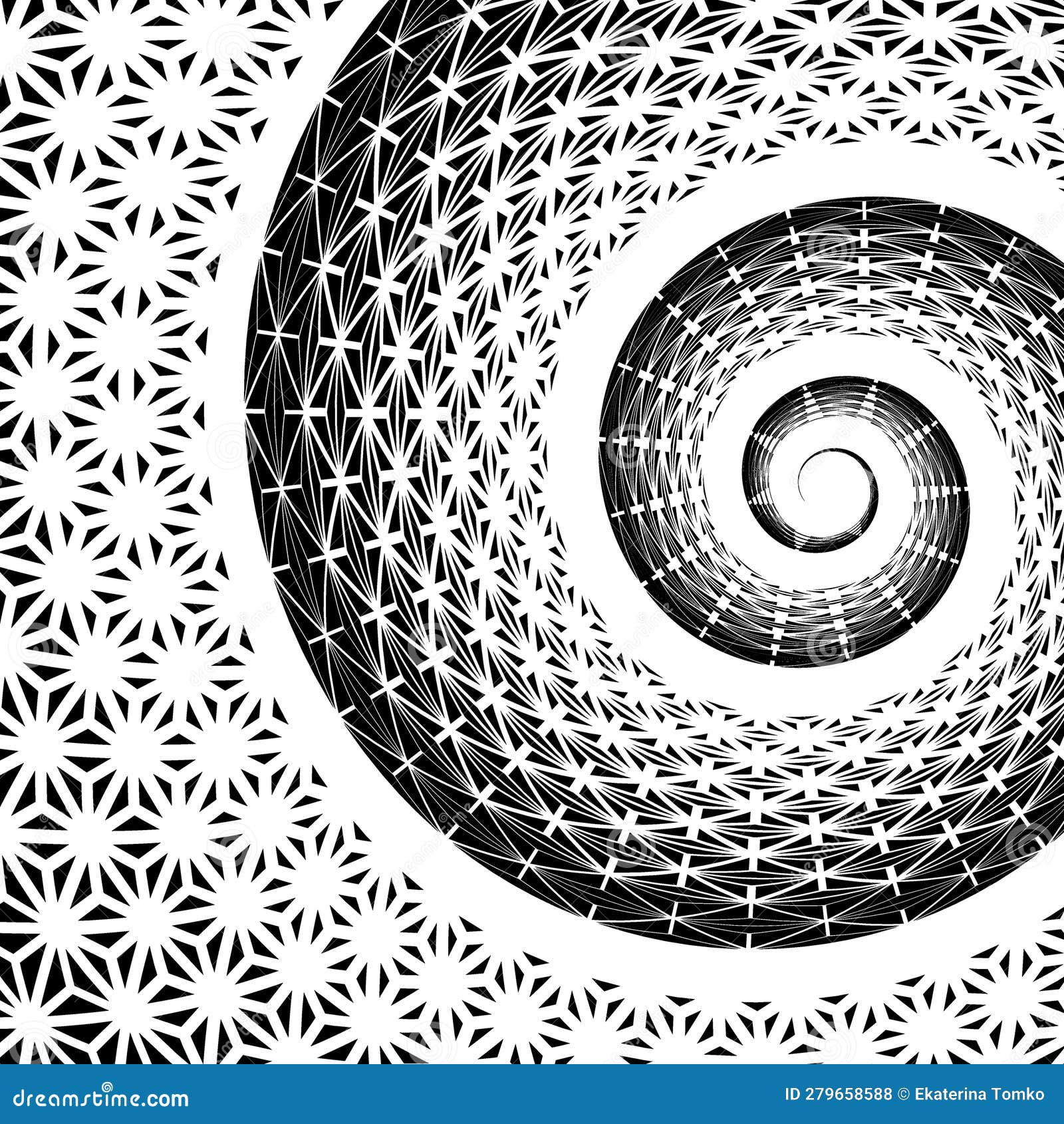 Halftone Pattern in a Spiral. Black and White Background. Eps 10 Stock ...