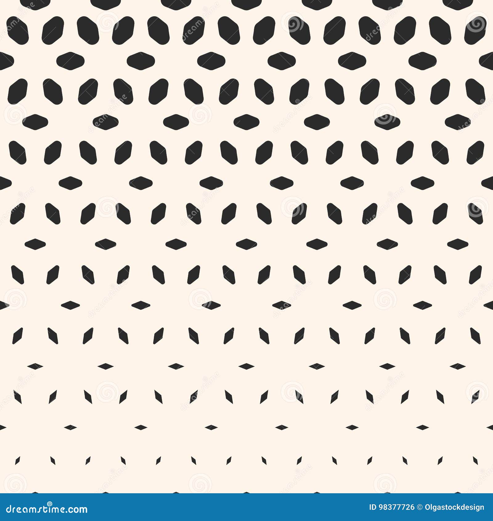 Halftone Pattern. Vertical Falling Shapes, Morphing Rhombus Stock ...