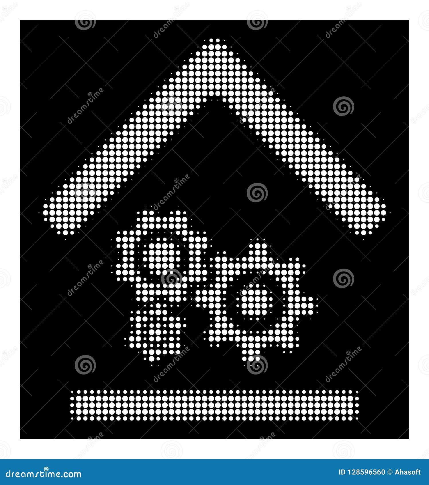 White Halftone Workshop Icon Stock Vector - Illustration of engine ...