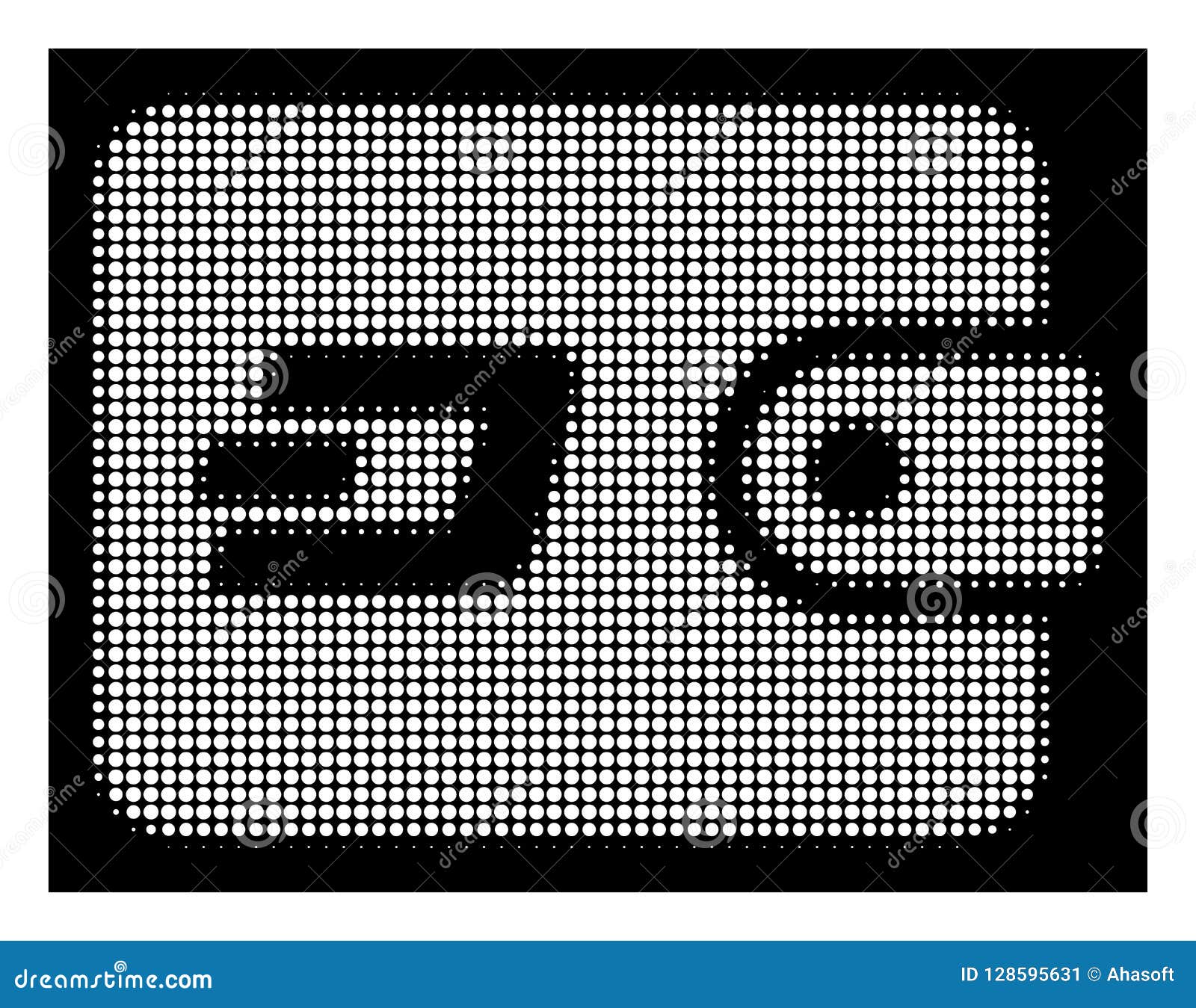 White Halftone Dash Pouch Icon Stock Vector - Illustration of ecommerce ...