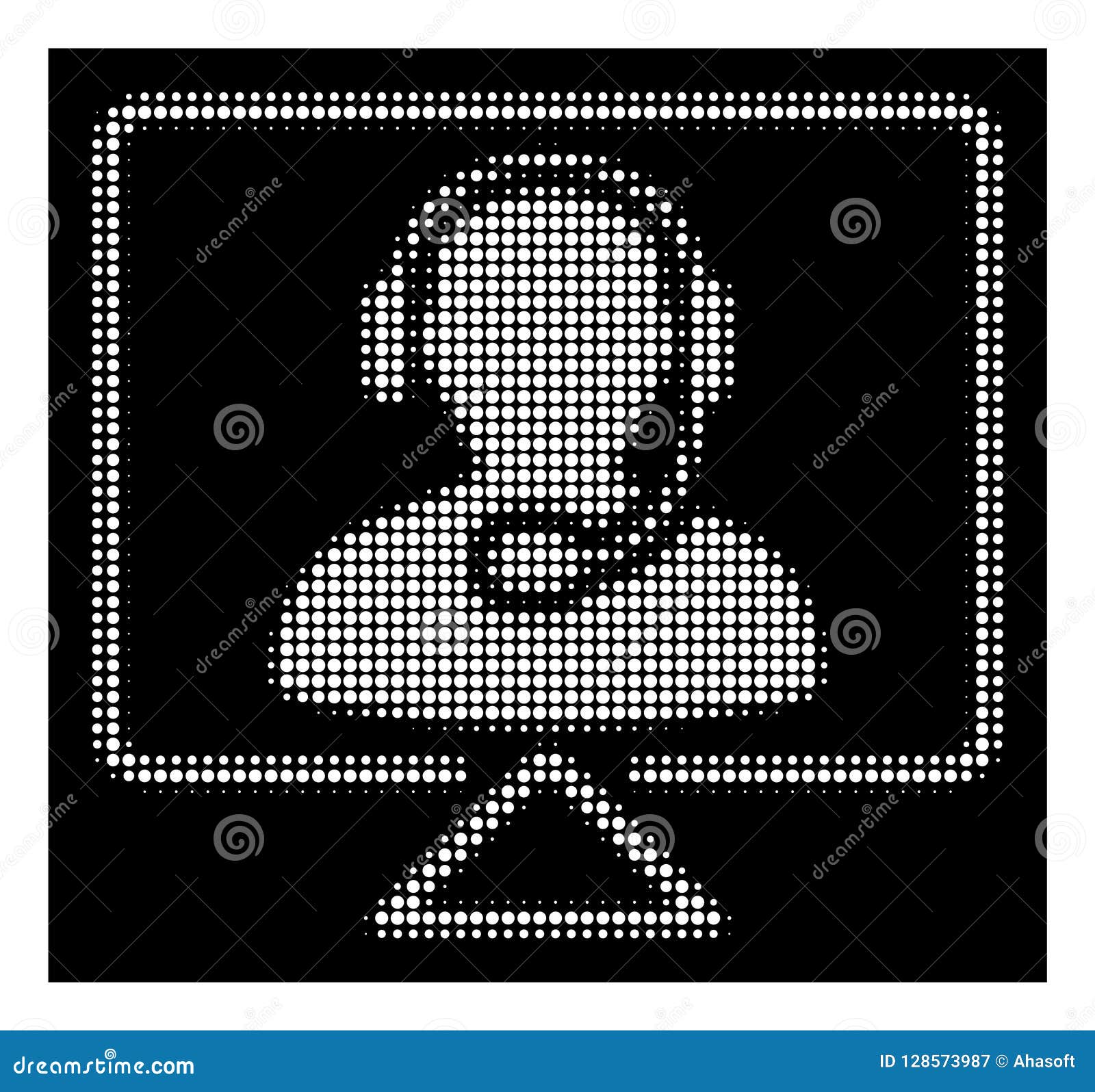 White Halftone Online Support Icon Stock Vector - Illustration of help ...