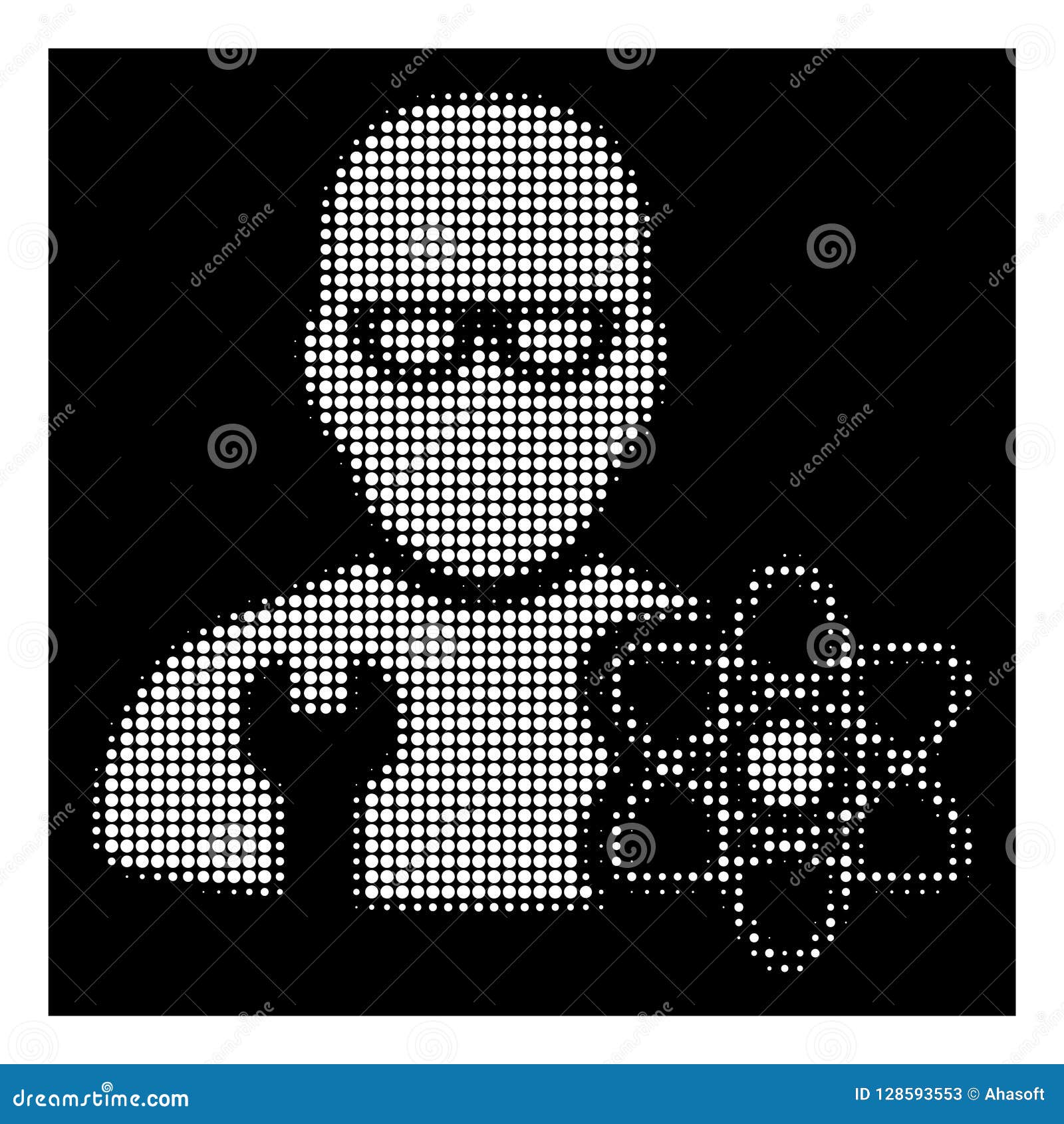 White Halftone Power Engineer Icon Stock Vector - Illustration of ...