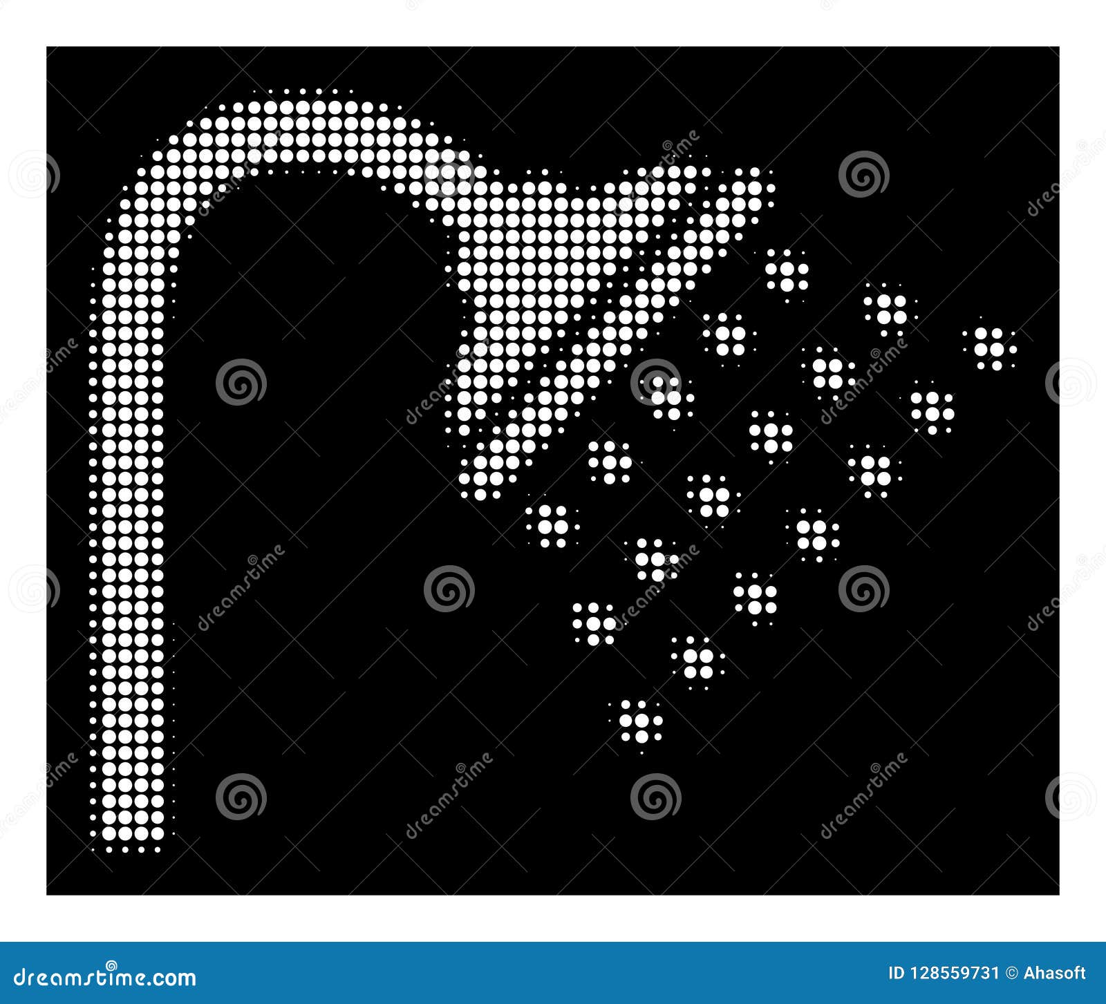 White Halftone Shower Icon stock vector. Illustration of halftone ...