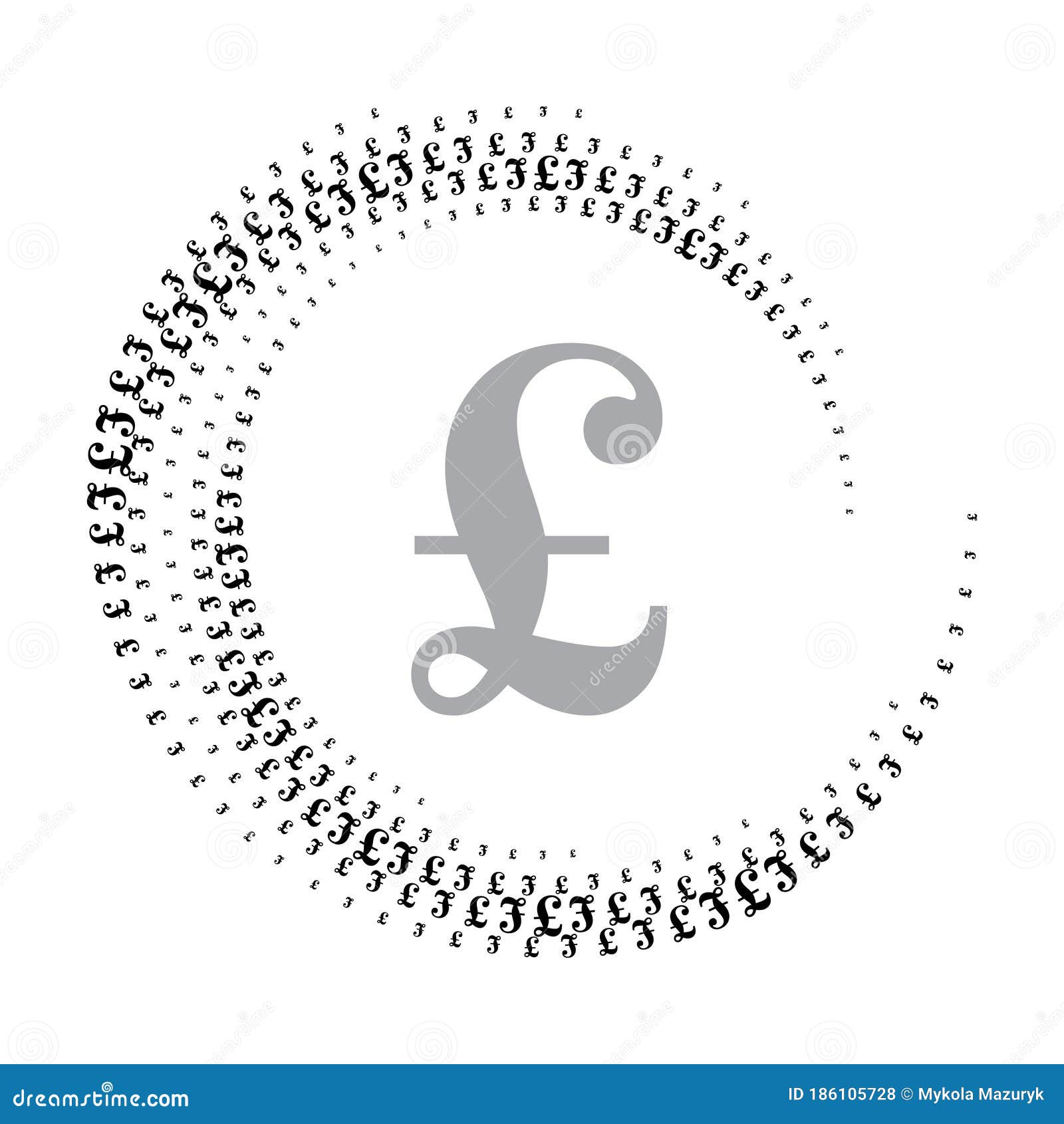 Halftone Pound Sign in Circle Form. Round Logo or Icon. Vector Frame As ...