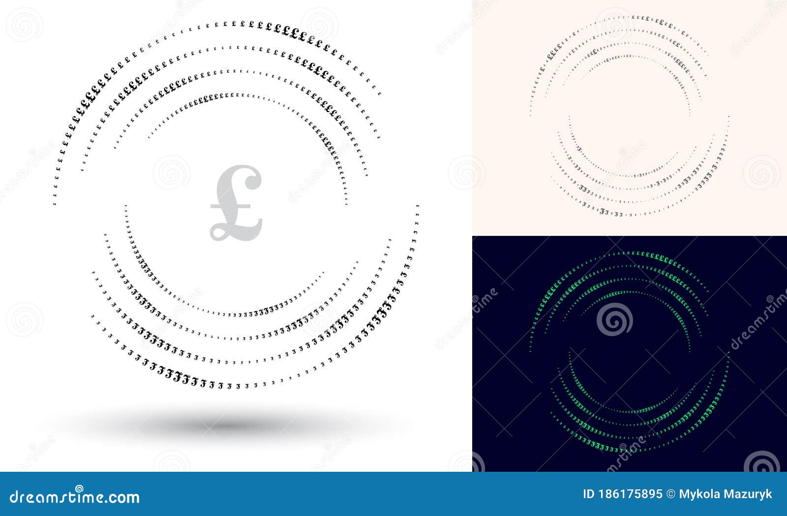 Halftone Pound Sign in Circle Form. Round Logo or Icon. Vector Frame As ...