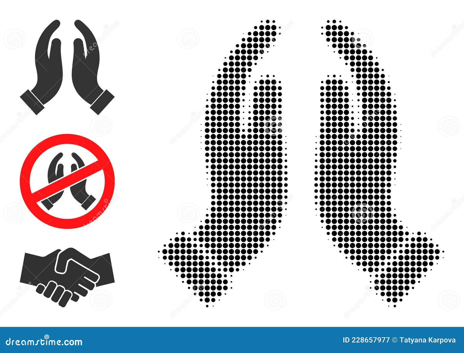 Halftone Dot Vector Praying Hands Icon Stock Vector - Illustration of ...