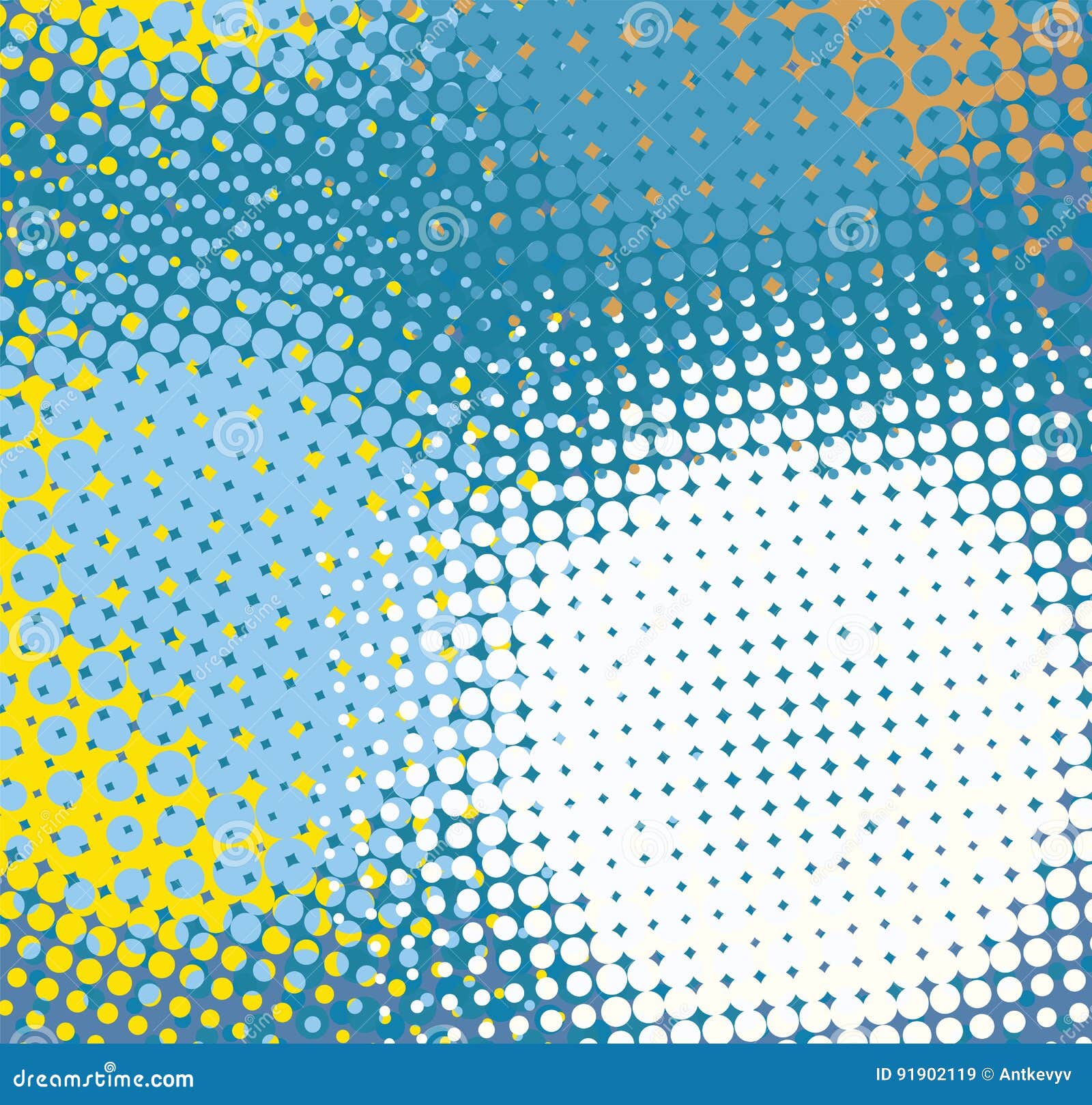 Halftone Punten Blauwe Gele Vector Als Achtergrond Vector Illustratie ...