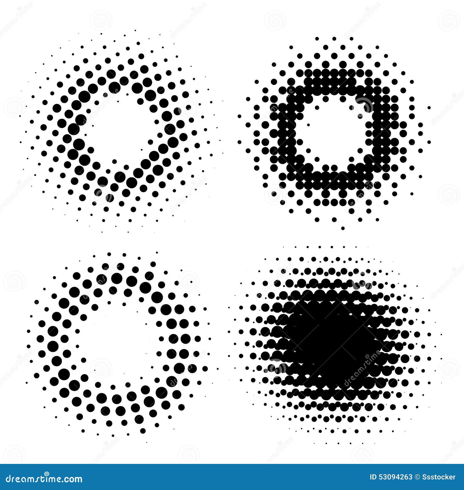 Halftone Radial Elements stock vector. Illustration of advertisement ...