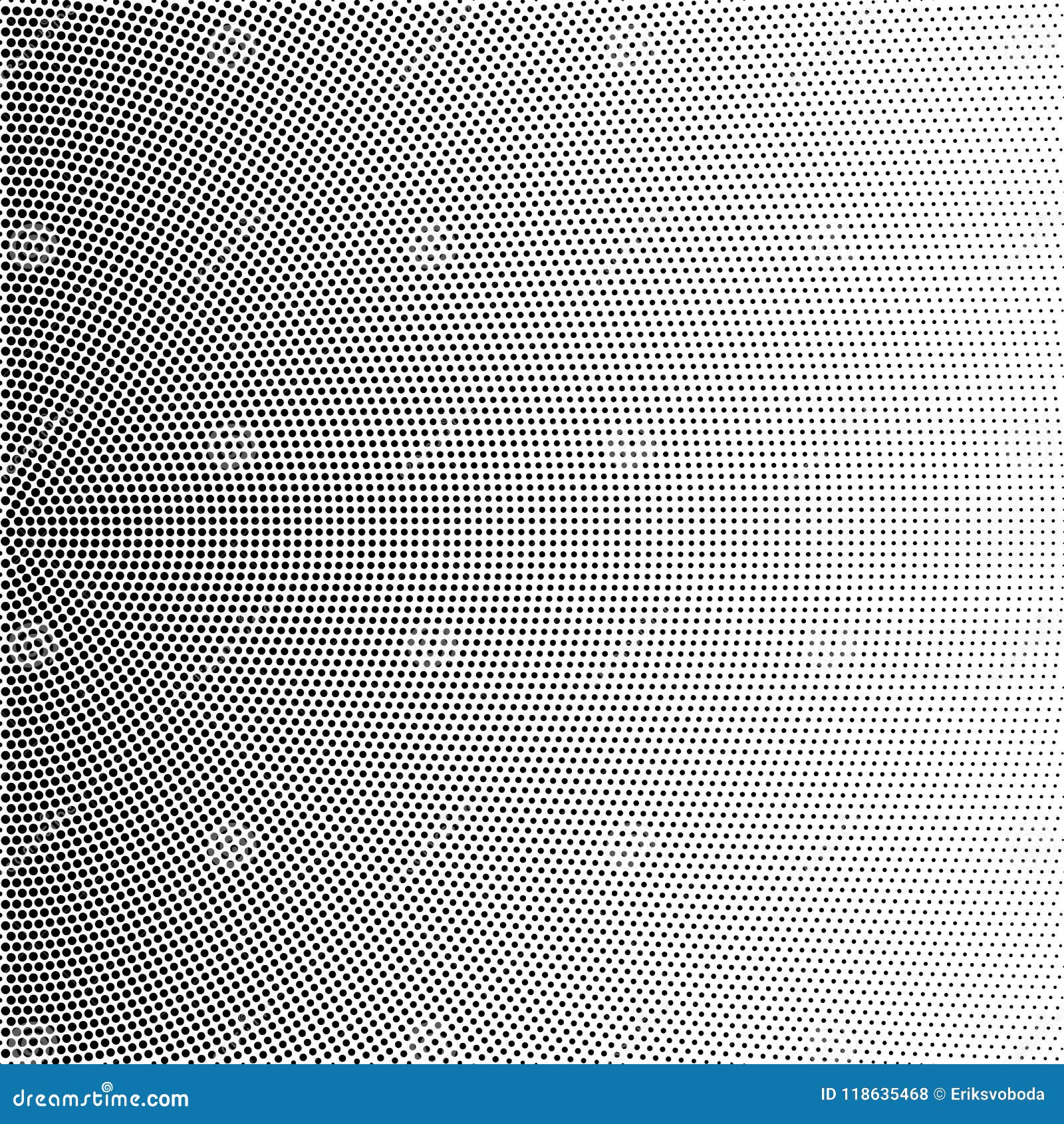 Halftone of Radial Gradient with Black Dots. Dotted Halftone Digital ...