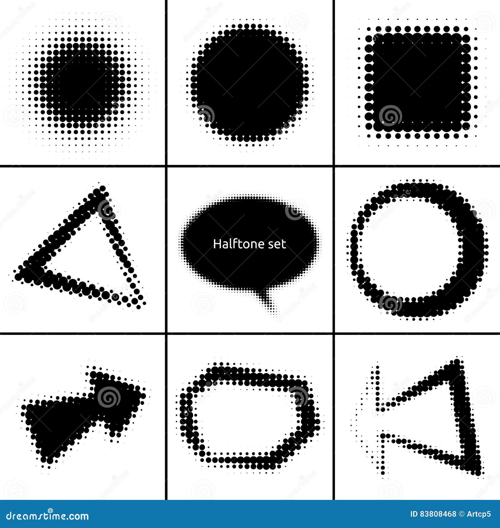 Halftone, raster set stock vector. Illustration of abstract - 83808468