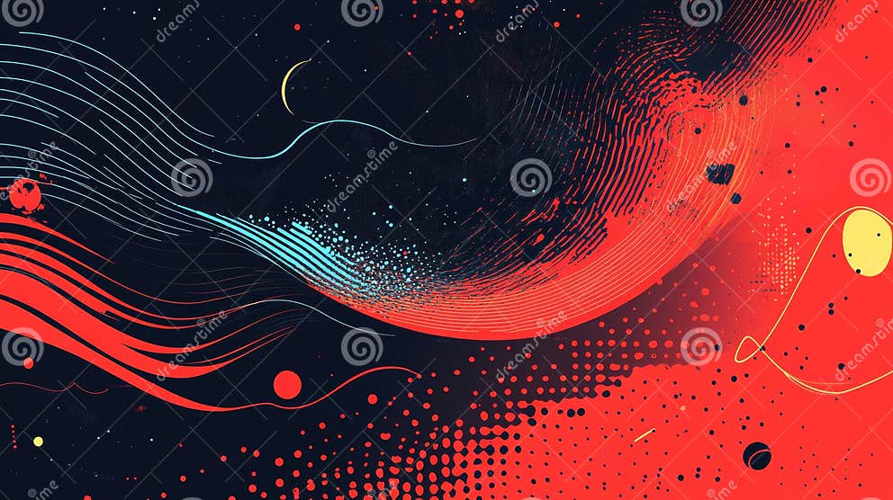 A Halftone Red Color Pattern with a Gradient Texture on a Digital ...