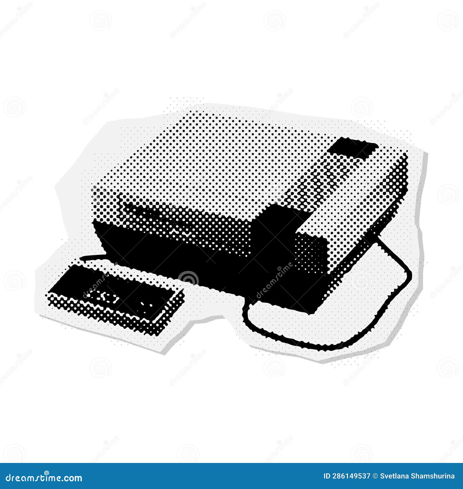 Halftone Retro Video Game Console Sticker. 80s Nostalgic Old Game ...