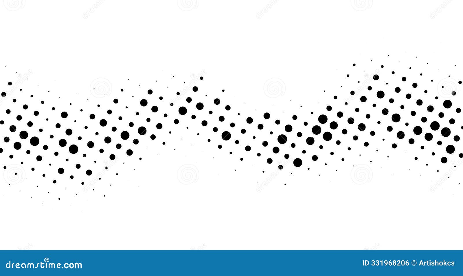 Halftone Rhythm Black Wave. Vector Illustration. Halftone Circle Dots ...