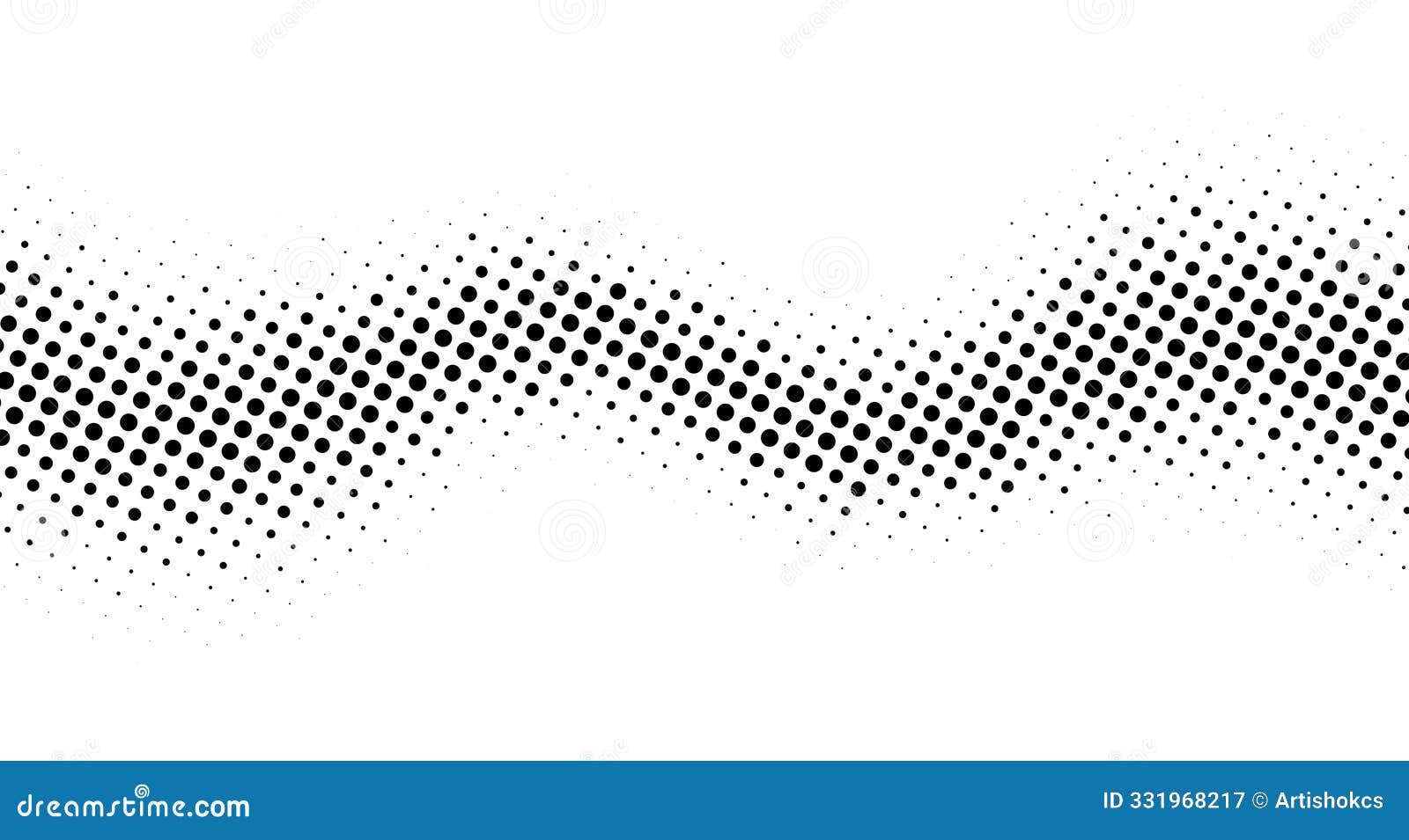 Halftone Rhythm Black Wave. Vector Illustration. Halftone Circle Dots Pattern. Stock ...