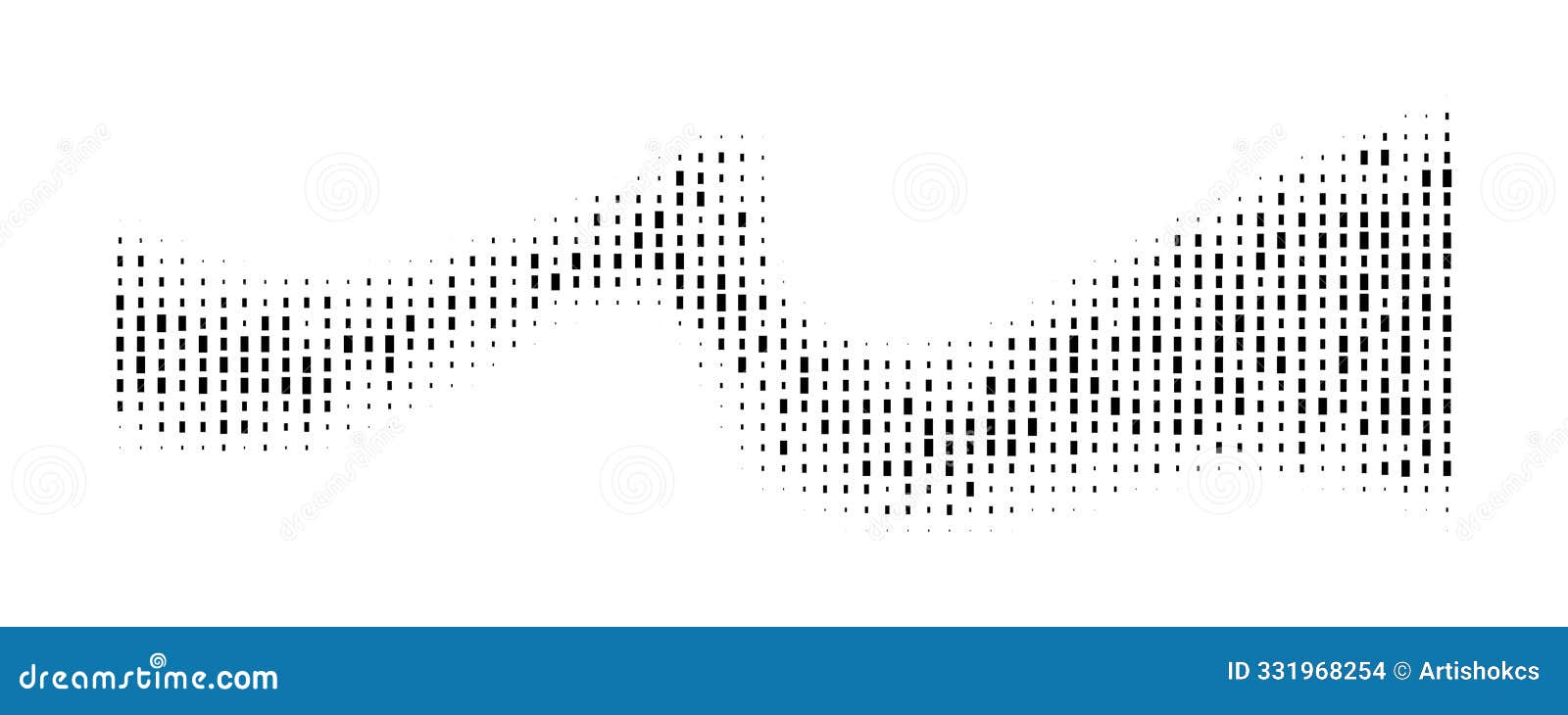 Halftone Rhythm Black Wave. Vector Illustration. Halftone Line Dots ...