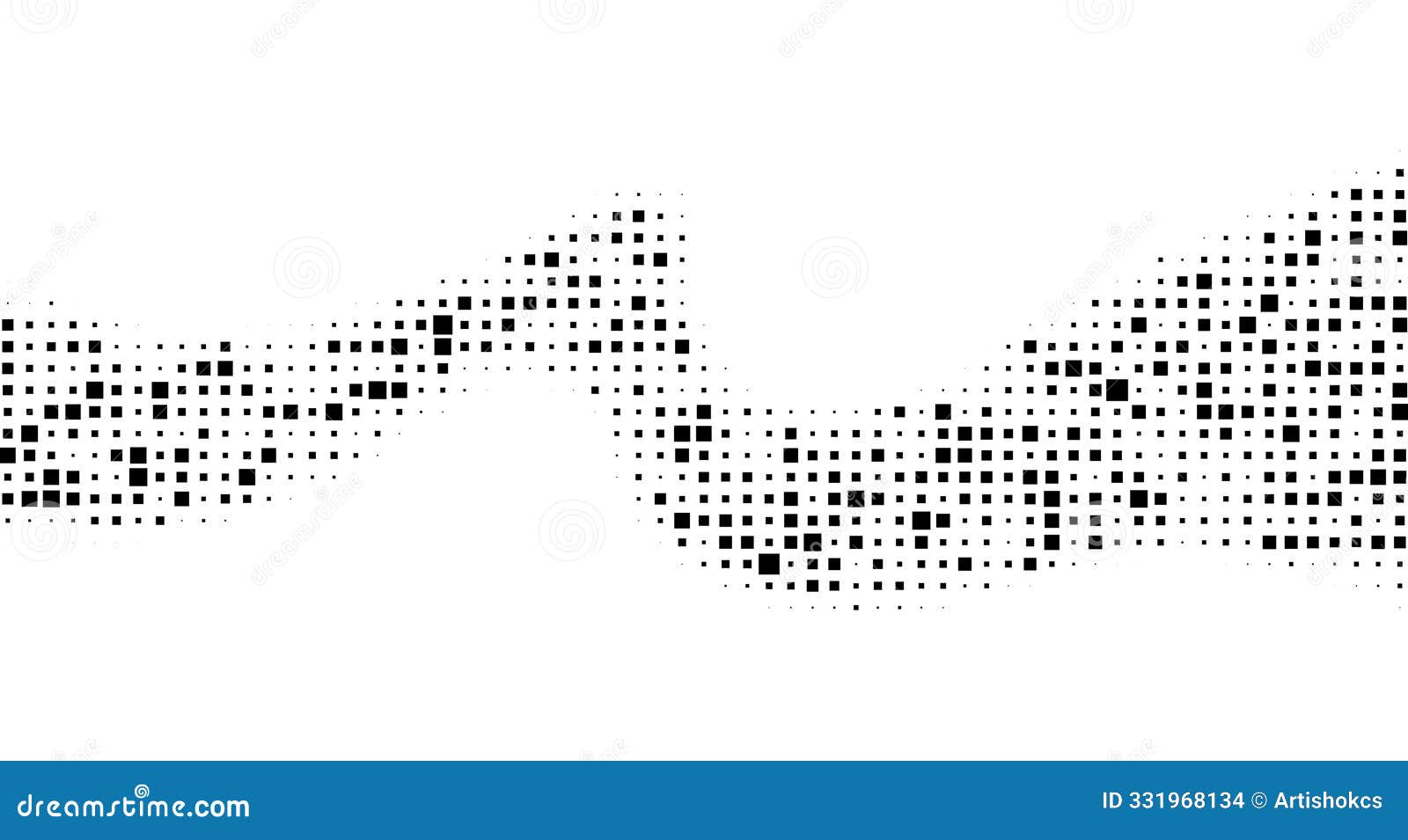 Halftone Rhythm Black Wave. Vector Illustration. Halftone Line Dots ...