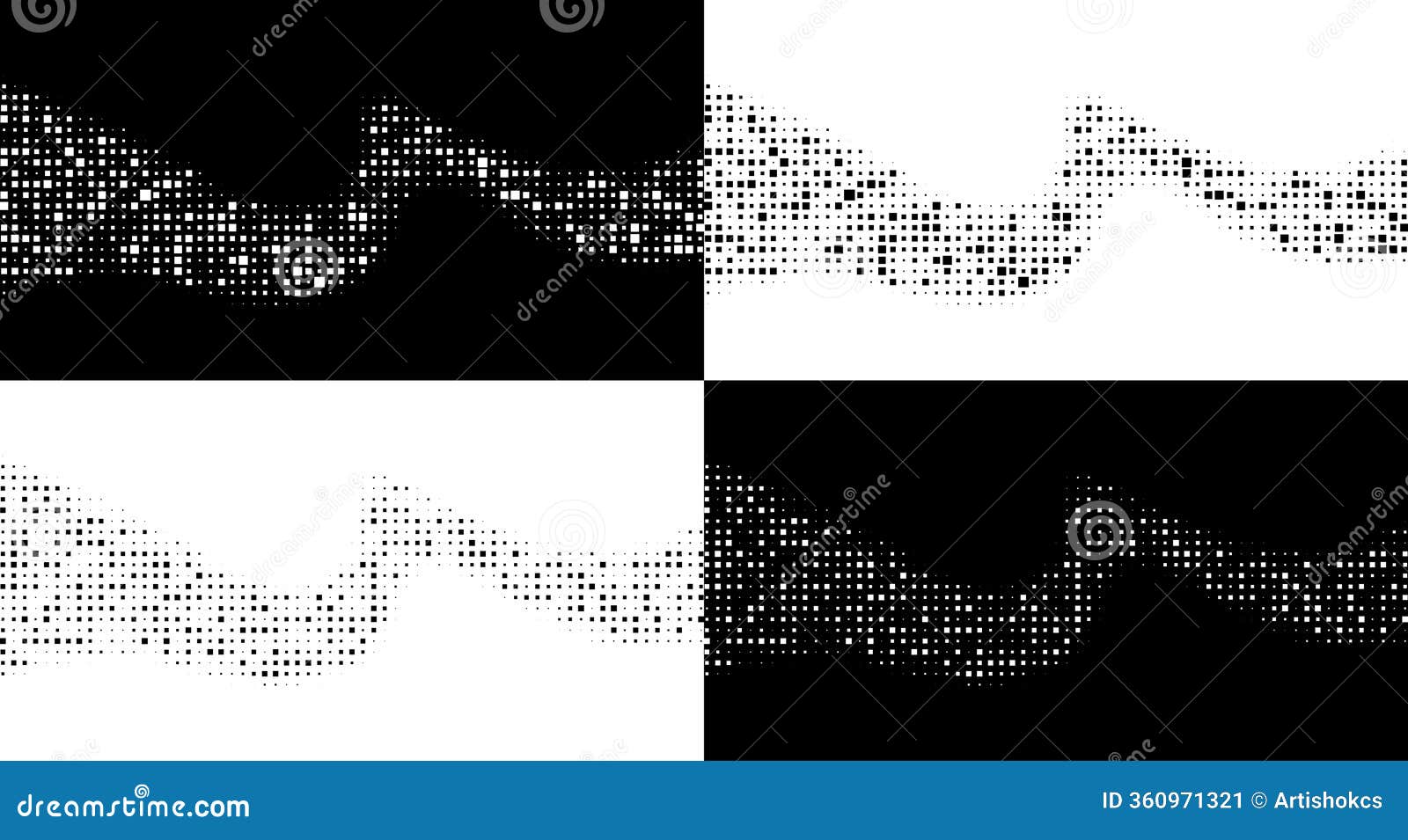 Halftone Rhythm White Wave. Vector Illustration. Halftone Line Dots Pattern | CartoonDealer.com ...