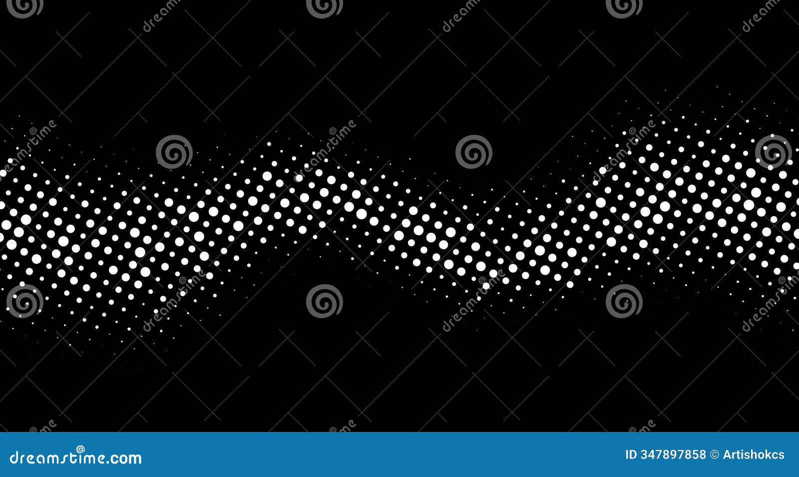 Halftone Rhythm White Wave. Vector Illustration. Halftone Circle Dots ...