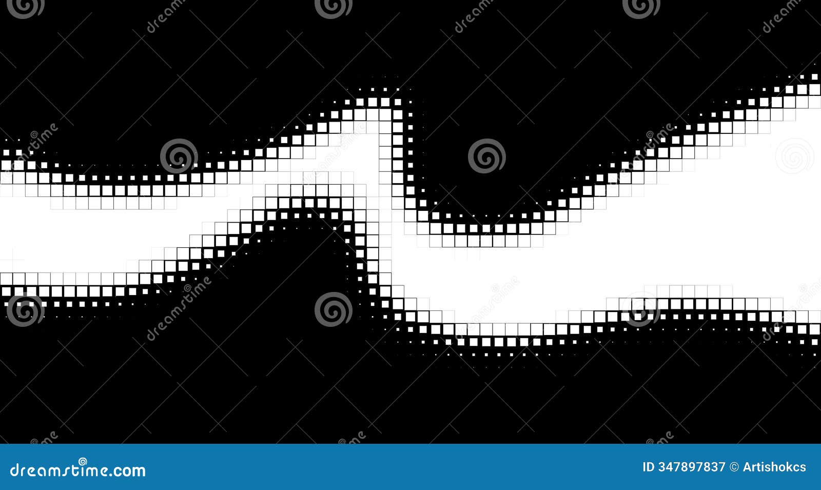 Halftone Rhythm White Wave. Vector Illustration. Halftone Line Dots ...