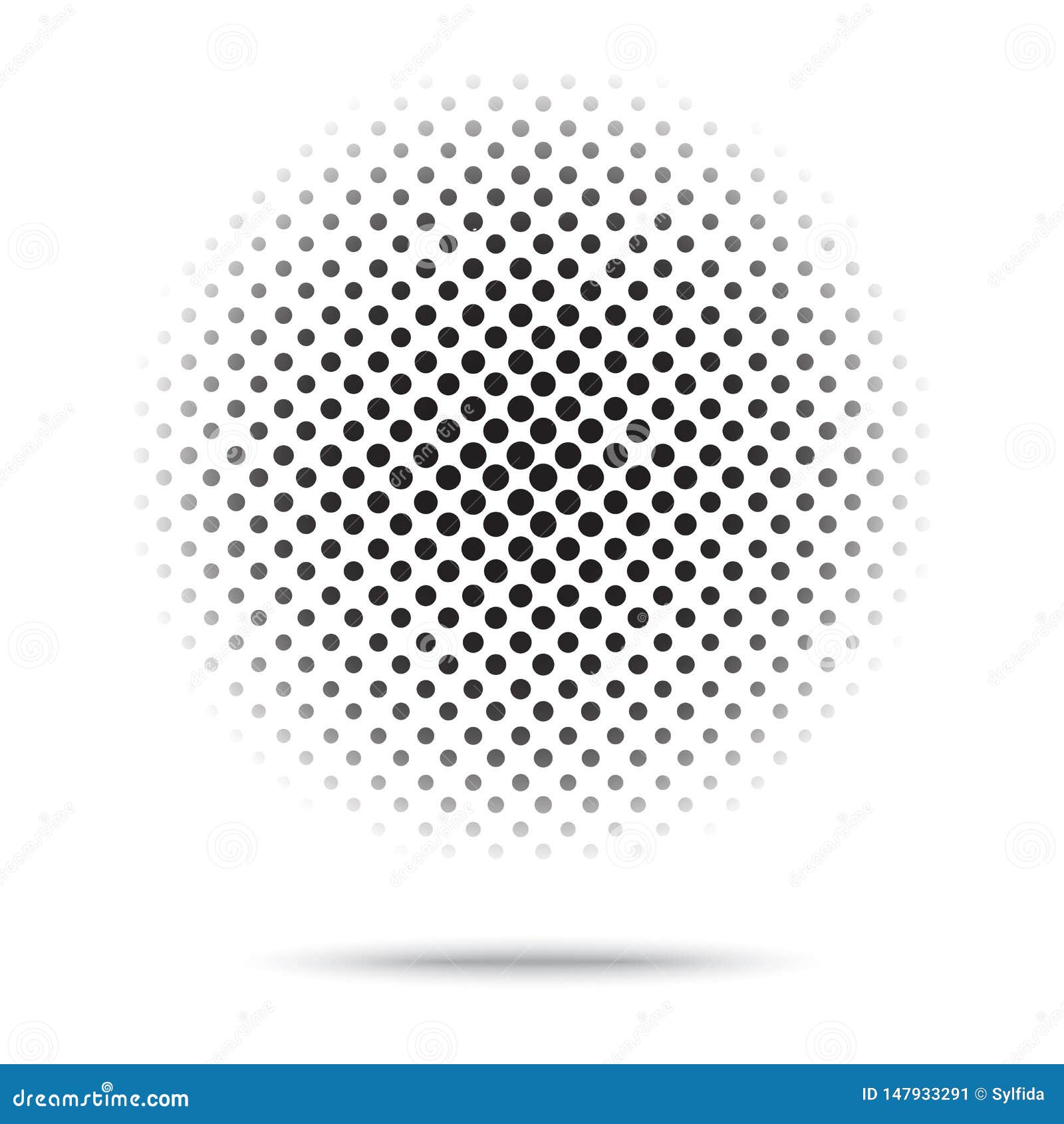 Halftone Round Abstract Background with Dots. Vector Stock Illustration ...