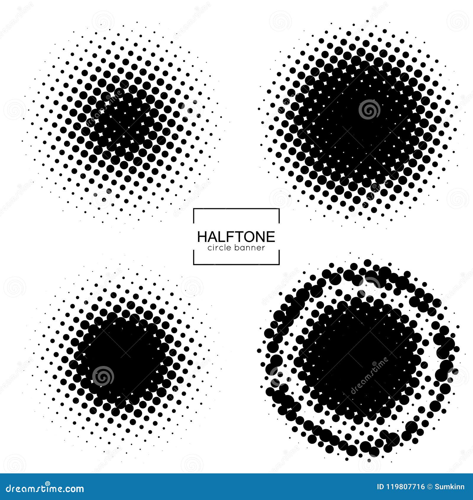 Halftone Round Banner Vector. Stock Vector - Illustration of design ...