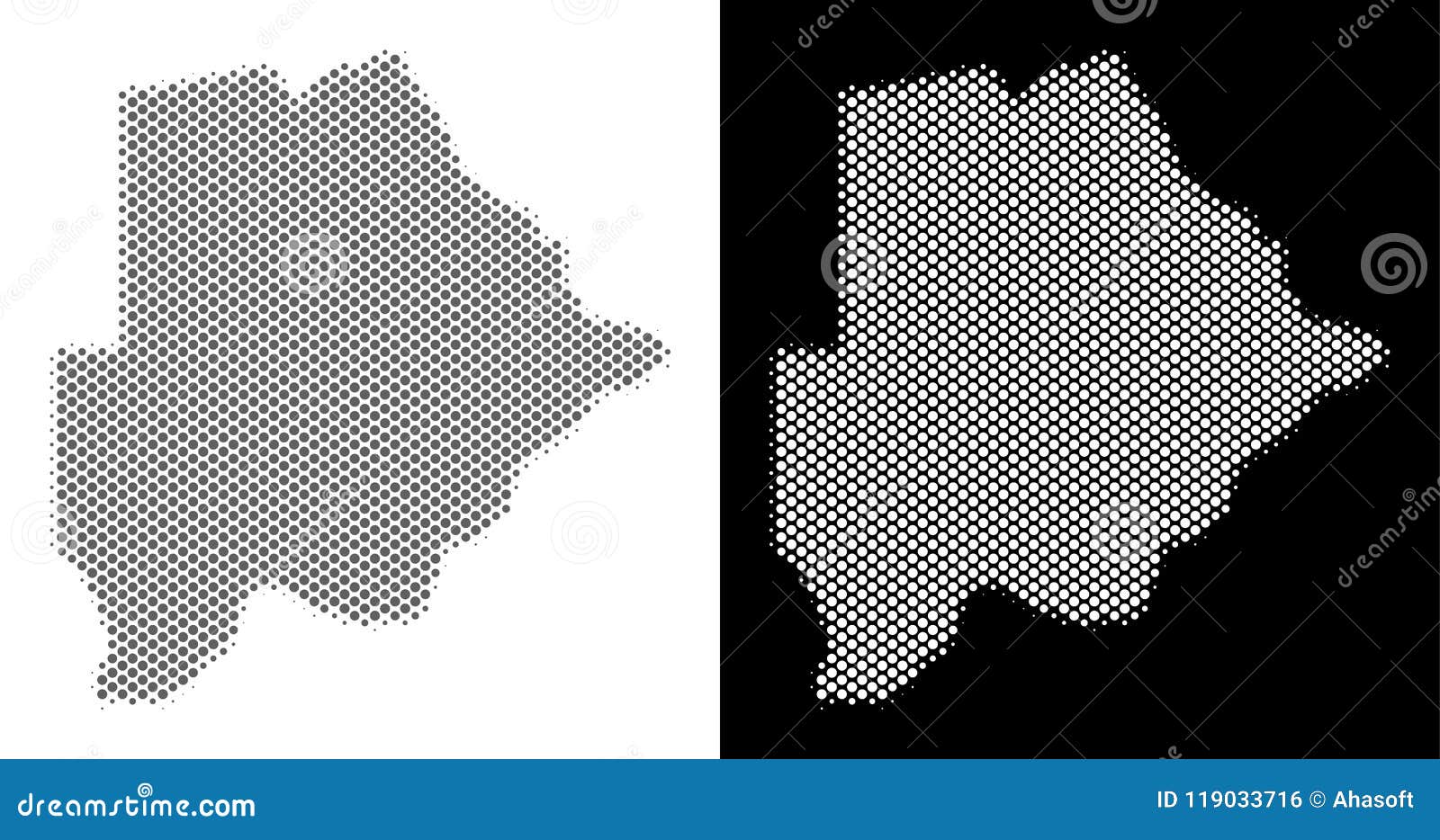 Halftone Botswana Map Vector Illustration | CartoonDealer.com #119033716