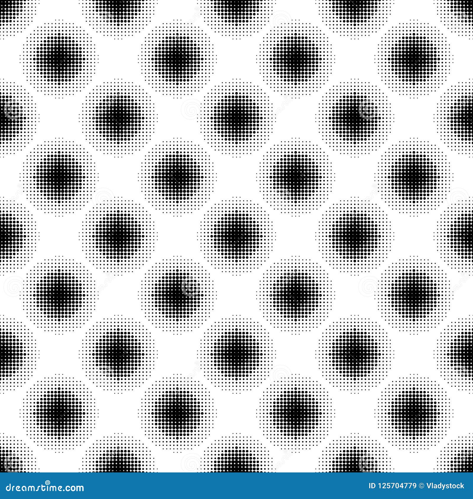 Halftone Seamless Pattern with Dotted Circles Stock Vector - Illustration of object, form: 125704779