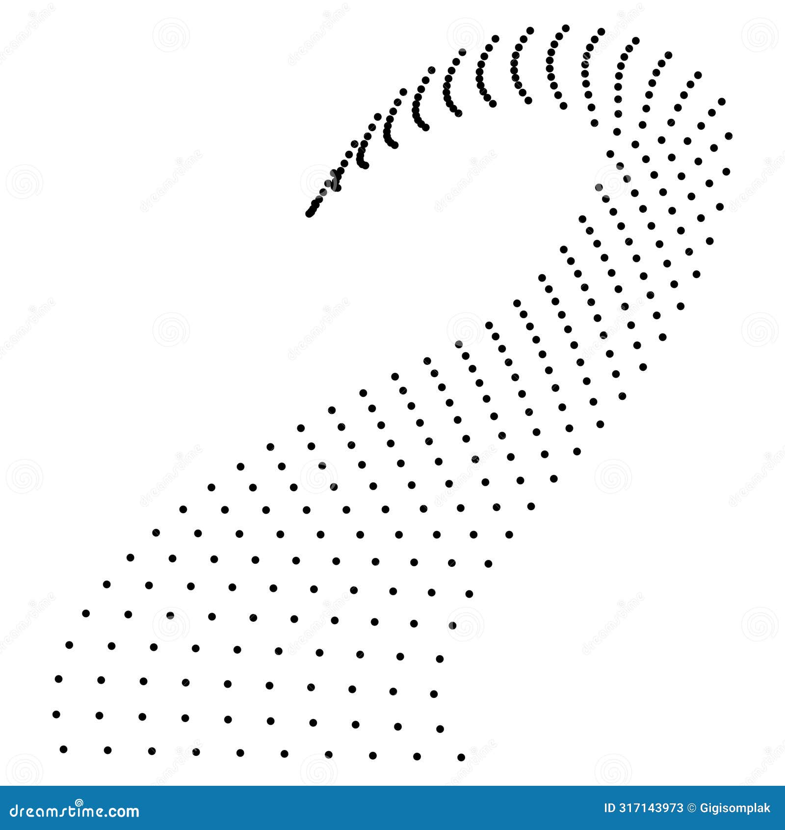 Halftone, Simple Vector Black Dot Wave Halftone, Isolated on White ...