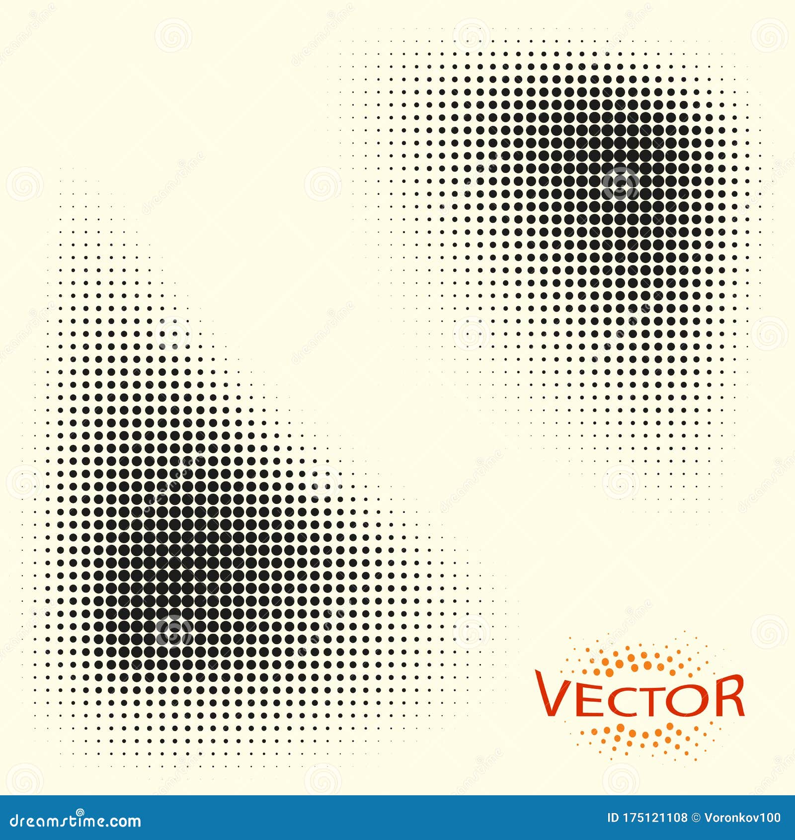 Halftone is a Single-color Point Design Element, Template. Vector ...