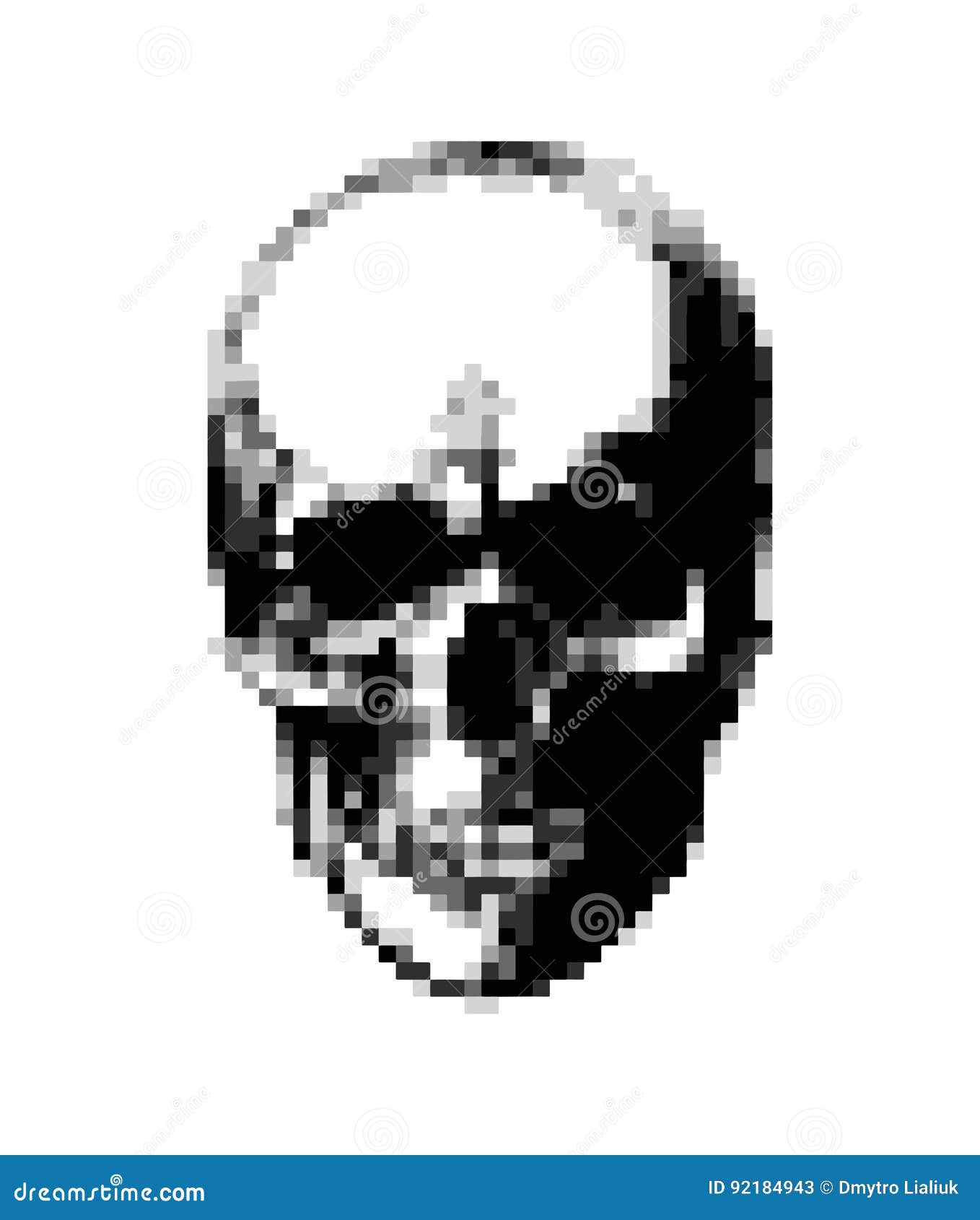 Halftone Skull. Design Element. Invitation, Party. Mosaic, Perforation ...