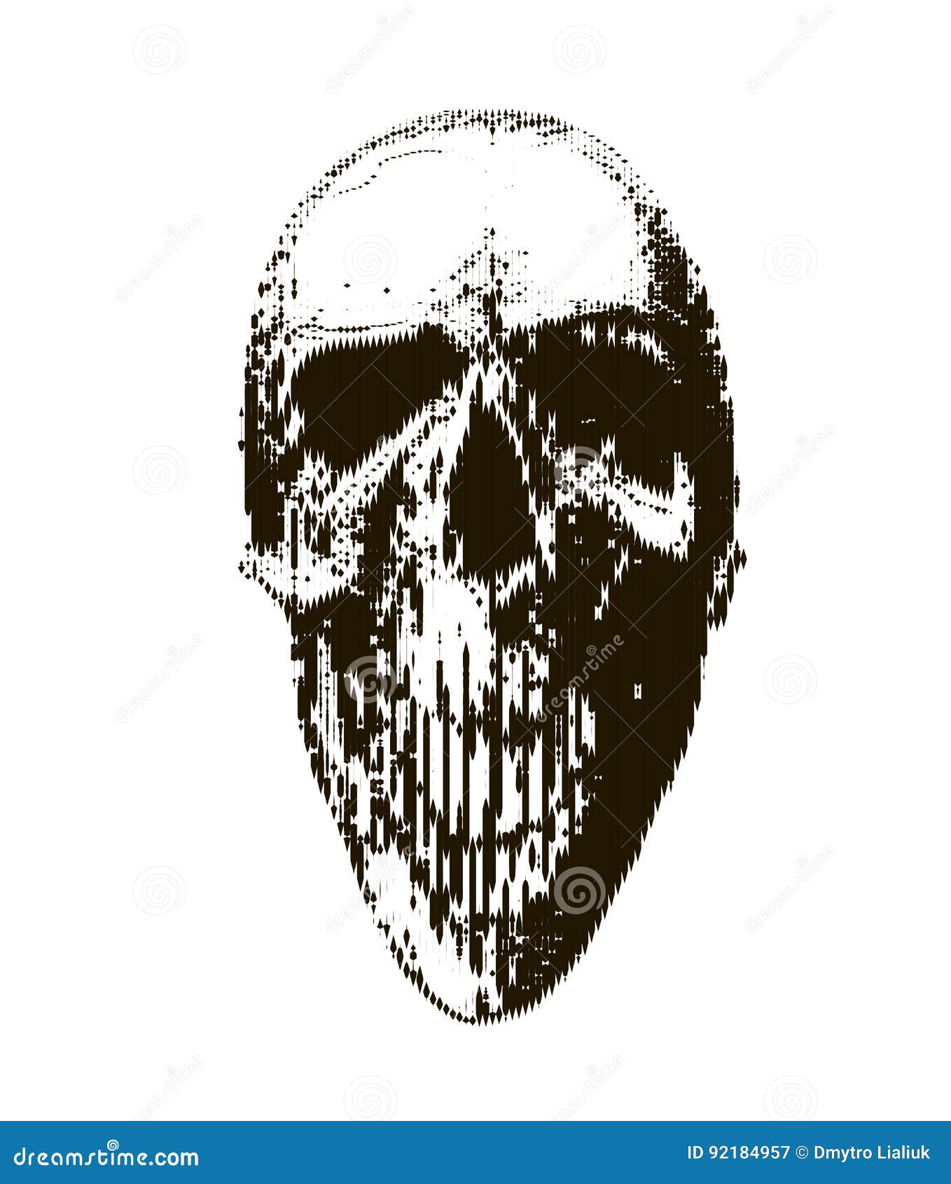 Halftone Skull. Design Element. Invitation, Party. Mosaic, Perforation ...